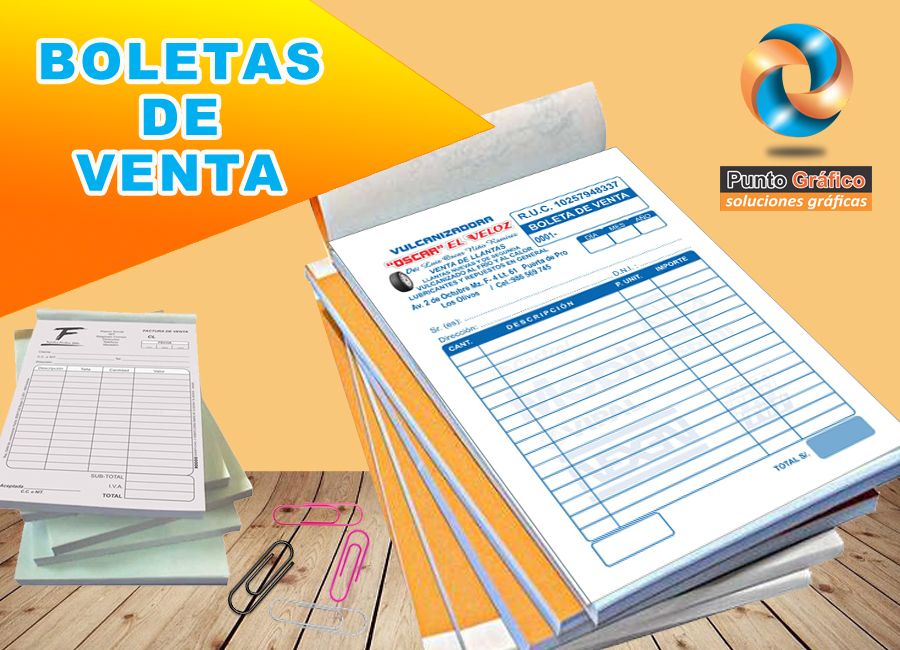 IMPRENTA PUNTO GRÁFICO TARJETAS BOLETAS CALENDARIOS: Boletas de venta ...