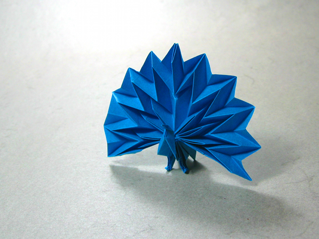 peacock origami ~ instructions origami kids