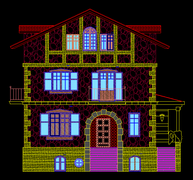 front elevation in 2d and 3d,and map - Civil Maps