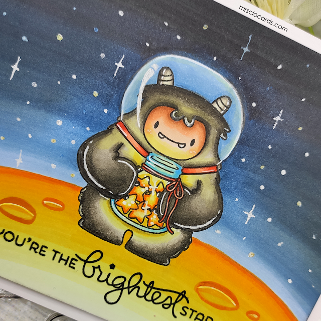 Space Yeti love card - Handmade cards by Claudia Mauri