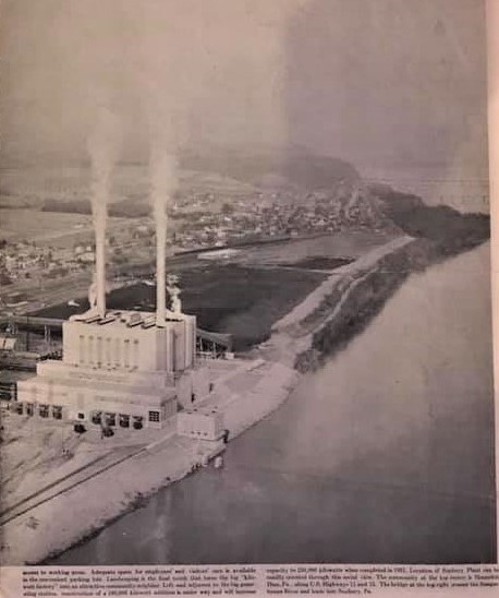 Valley Girl Views: Aerial View Of PP& L Plant Construction in Shamokin Dam