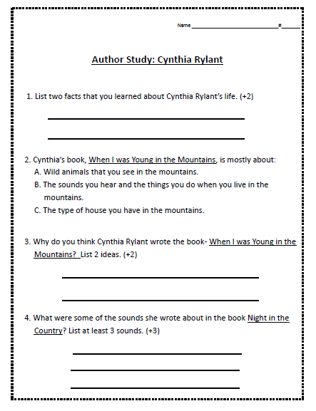 Jennifer's Teaching Tools: Author Study Ideas