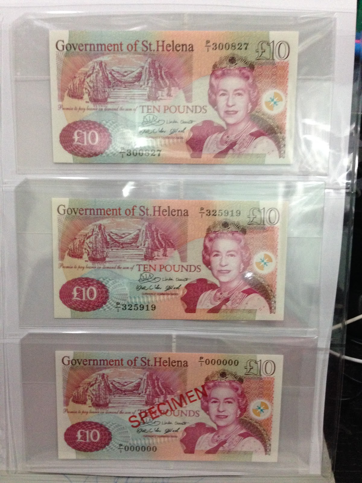 My Banknote Blogspot: Saint Helena 10 & 20 Pounds Specimen