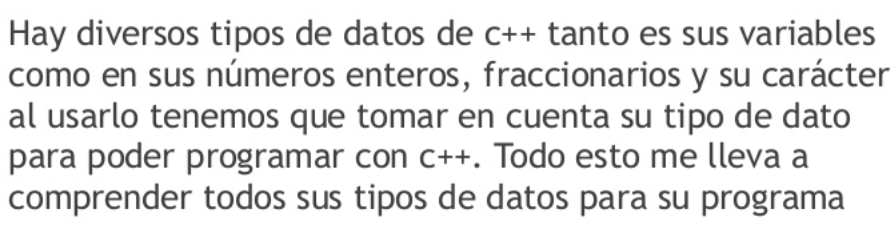 Tipos de Datos en C++