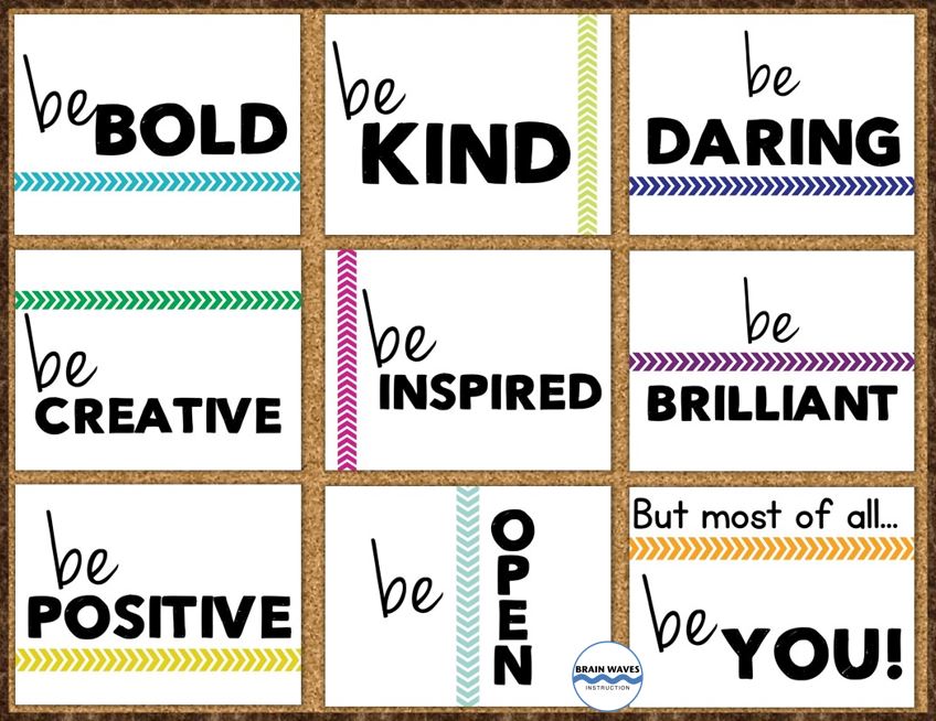 Brain Waves Instruction: Simple Classroom Decor - Free Motivational ...