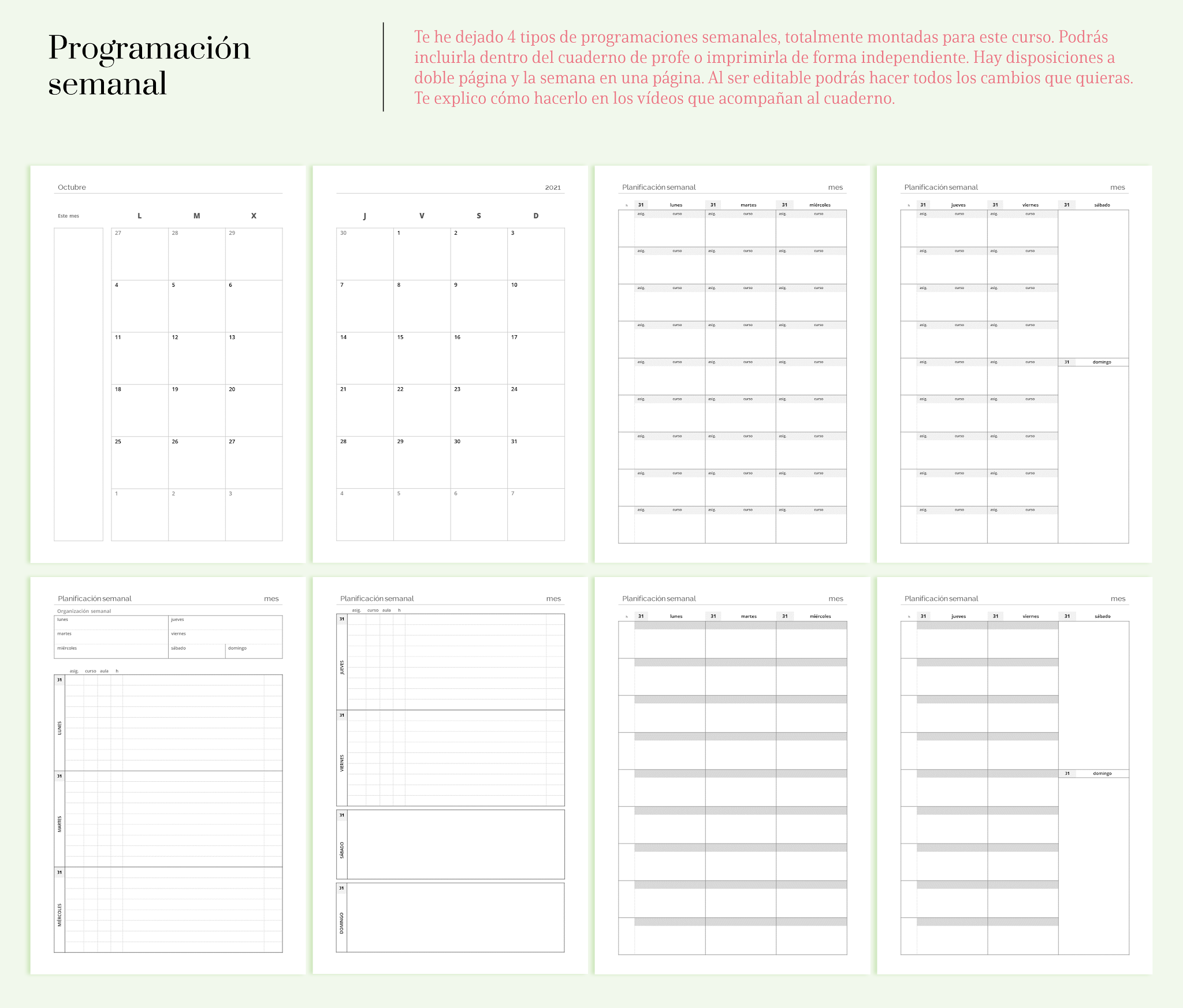 Creative Mindly: Cuaderno de profe editable e imprimible 2021 2022