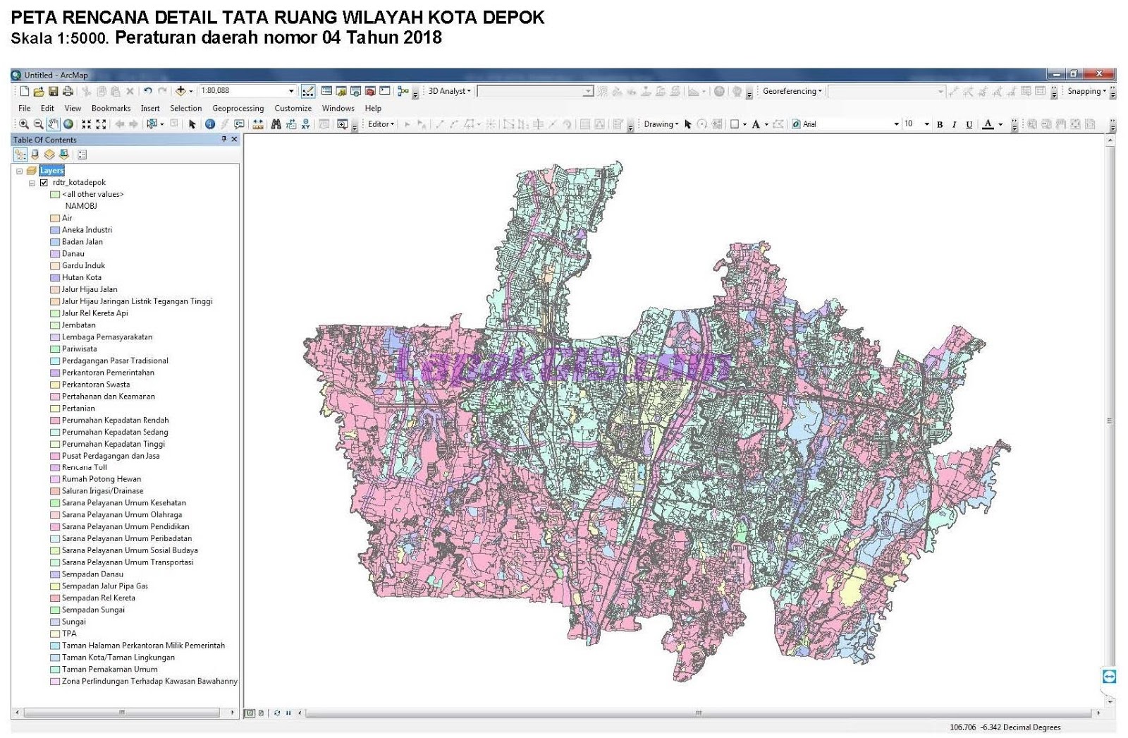 Shapefile RDTR Kabupaten atau Kota Indonesia - Lapak GIS