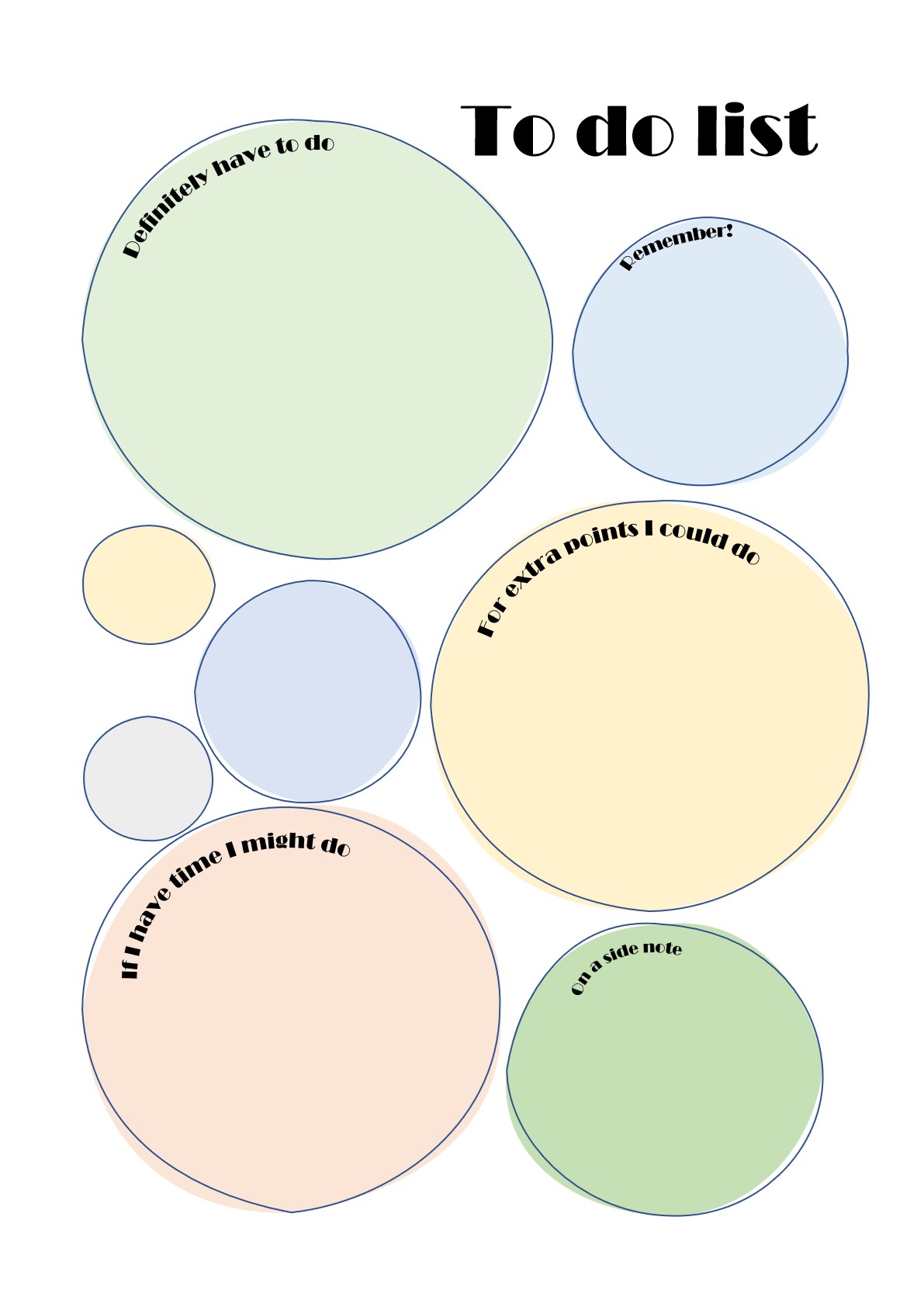 Free printable planner to do list with circles