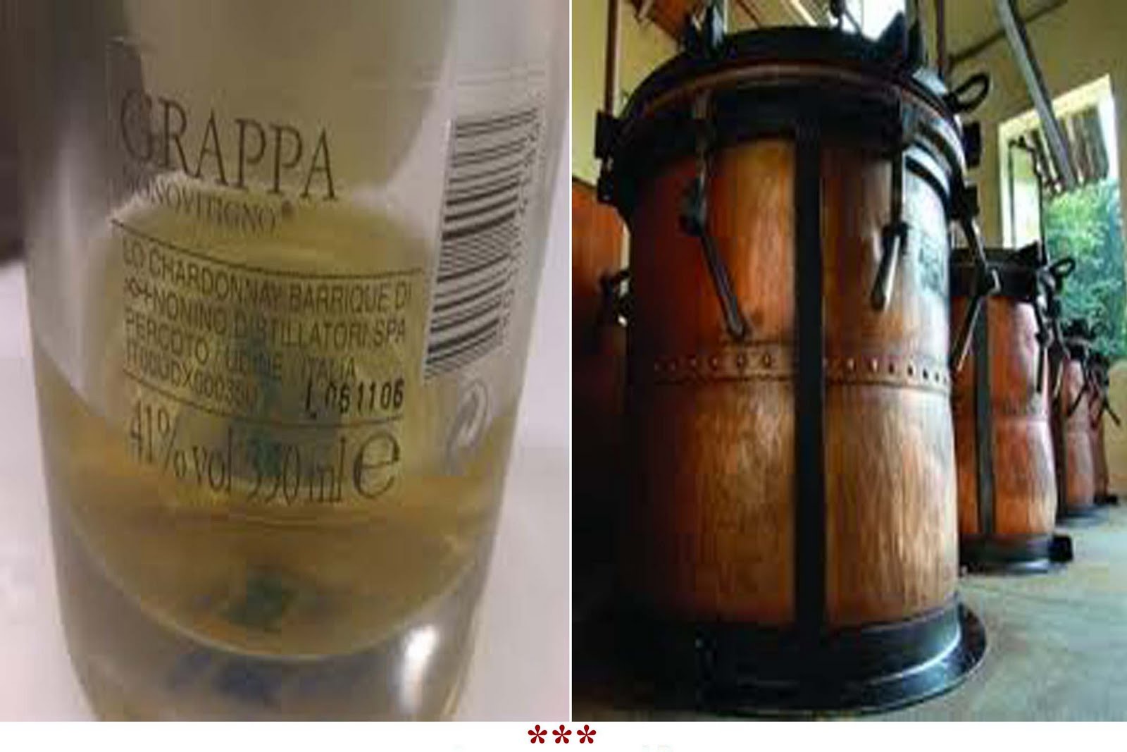 Grappa, origen, notas históricas, destilación, tipos de grappa, etc.