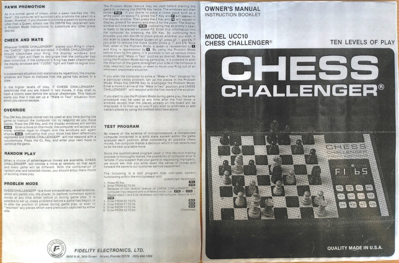 Retro Ordenadores Orty: Fidelity Chess Challenger 10 C (UCC10 - CC10 C ...