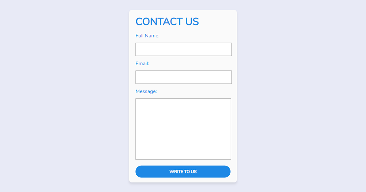 Modern Contact Us Form in HTML and CSS - DoctorCode