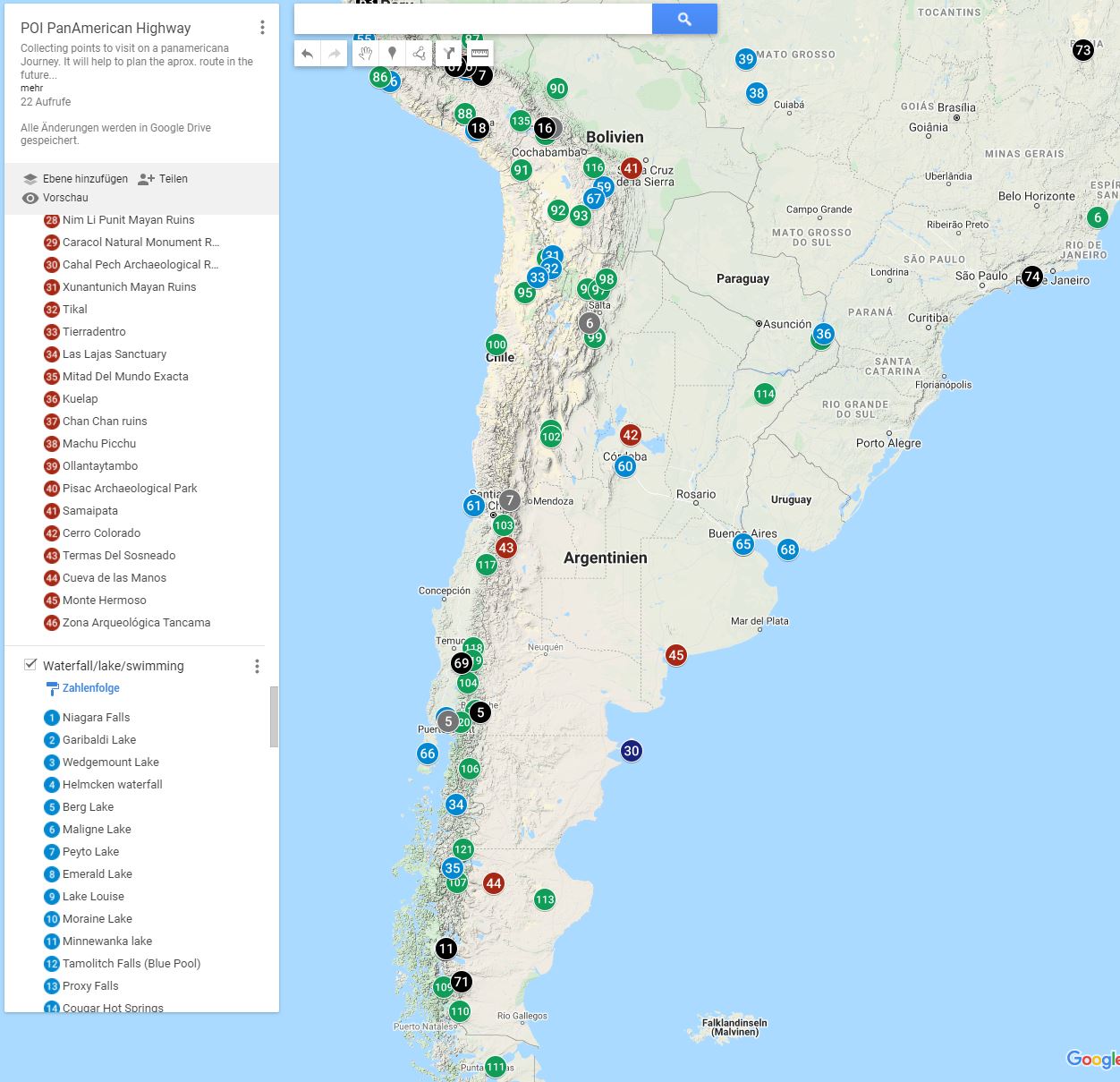 How to find POIs worth to visit for journeys like a silkroad or ...