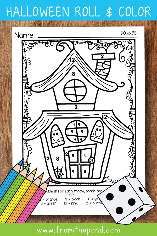 Roll, Count & Color - Halloween Worksheets | From the Pond