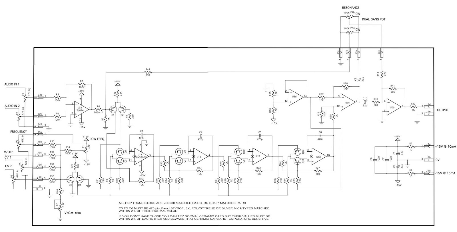Eddy Bergman.com: Synthesizer Build part-21: ARP2600 LOWPASS FILTER (4072).