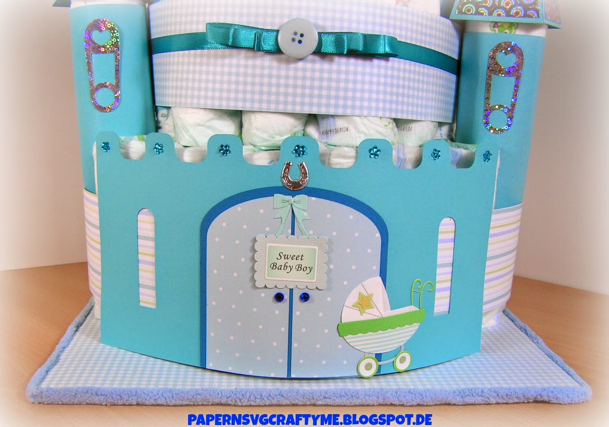 PAPER N SVG CRAFTY ME: MY BABYS CASTLE DIAPER CAKE GIFT