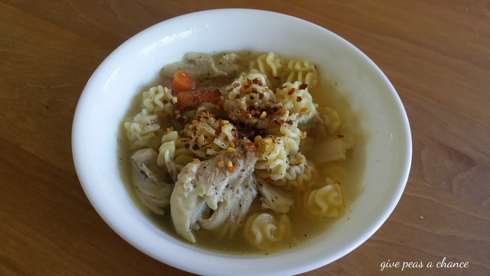 Give Peas a Chance: Quick School Lunch Chicken Noodle Soup