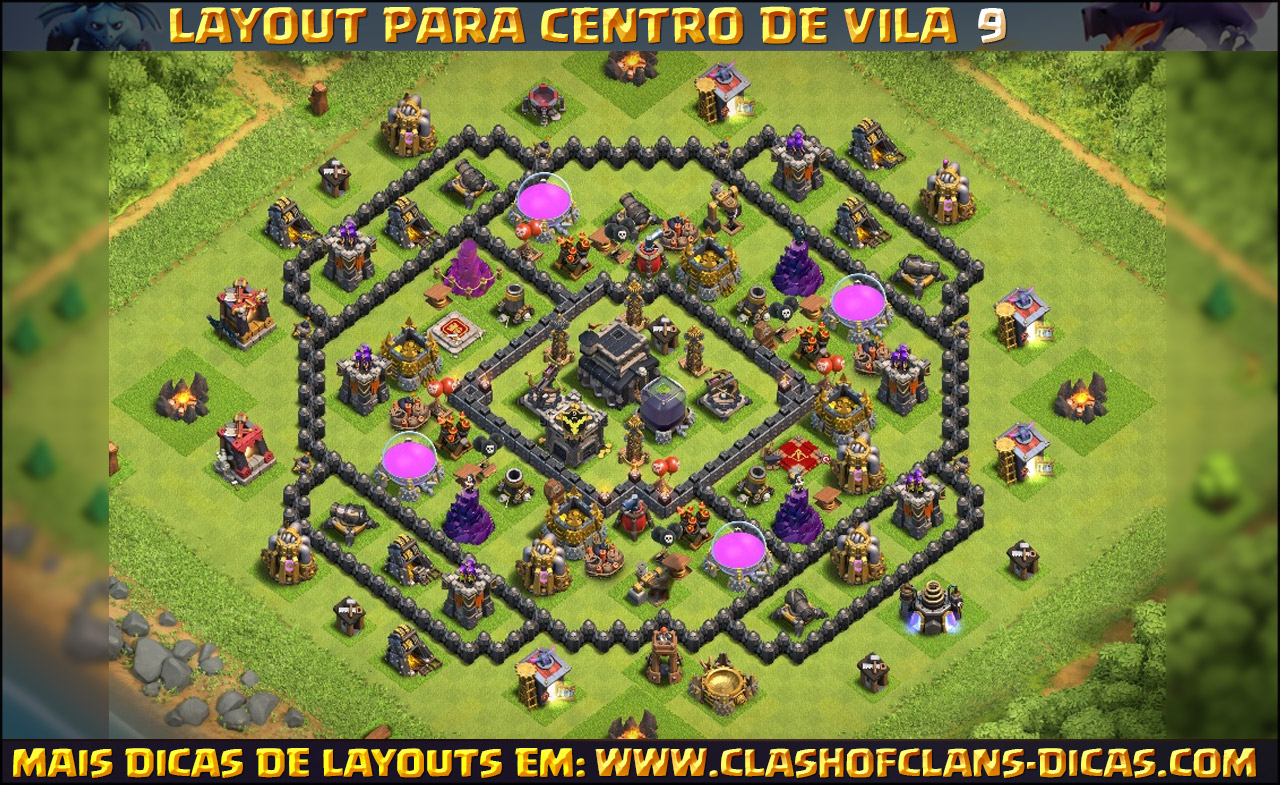 Layouts de CV9 - Clash of Clans - Clash of Clans Dicas