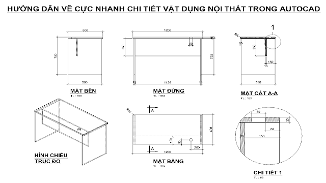 CÁCH VẼ NHANH CHI TIẾT MẶT CẮT ĐỒ GỖ NỘI THẤT TRÊN AUTOCAD - Quy cách ...