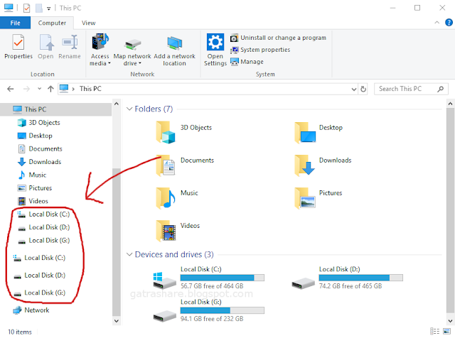 Cara Mengatasi Duplikat Drive di File Explorer pada Windows 10 - GatraShare