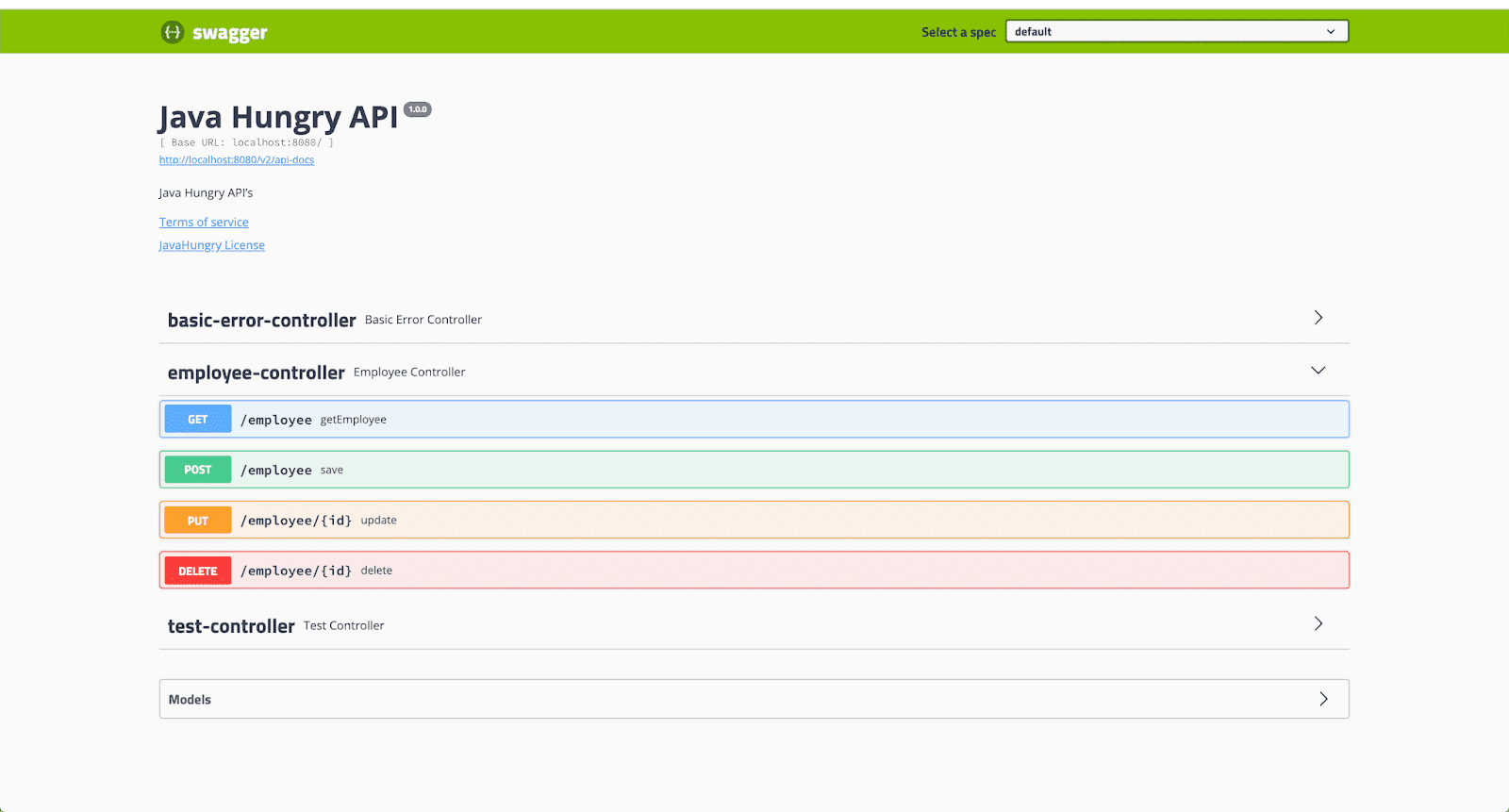 Spring Boot Swagger 2 Example Using Springfox | Java Hungry