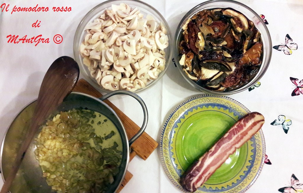 Il Pomodoro Rosso di MAntGra: Crema di funghi e pancetta