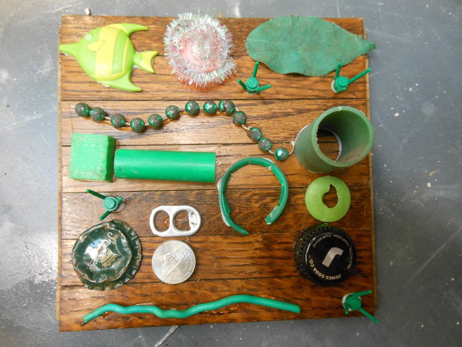 Art With a Needle: Junk art -- the kids make some
