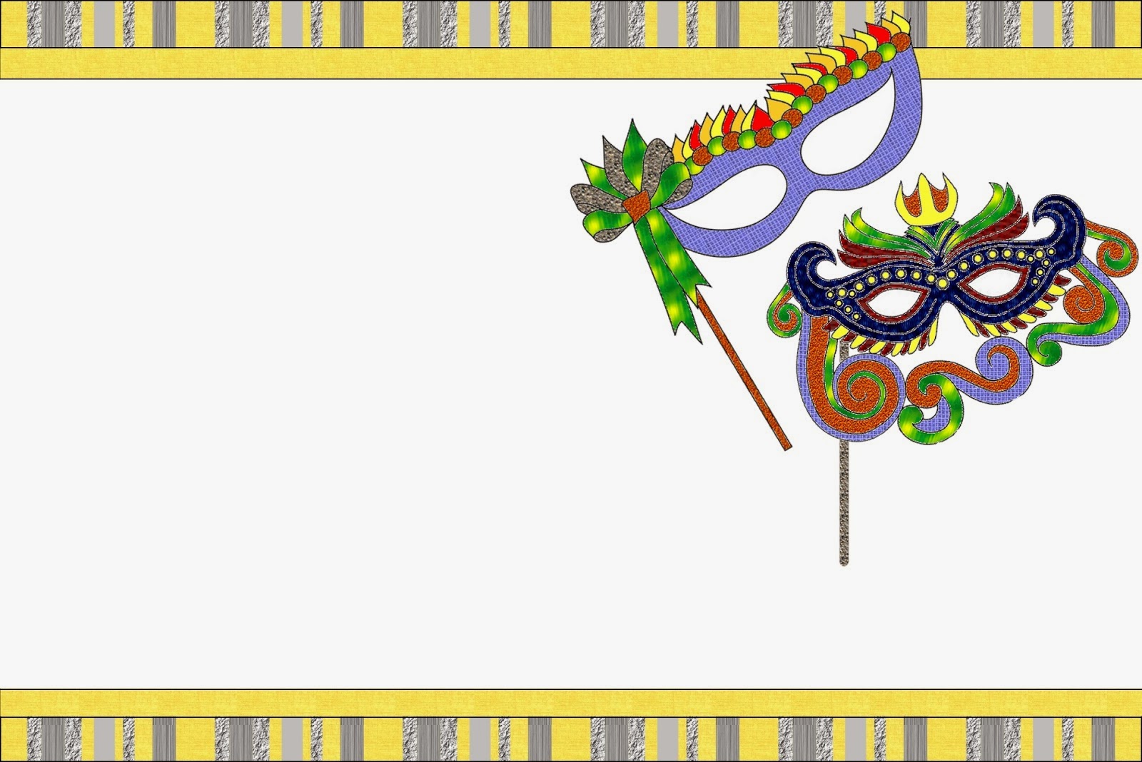 Máscaras de Carnaval: Invitaciones para Imprimir Gratis. - Ideas y ...