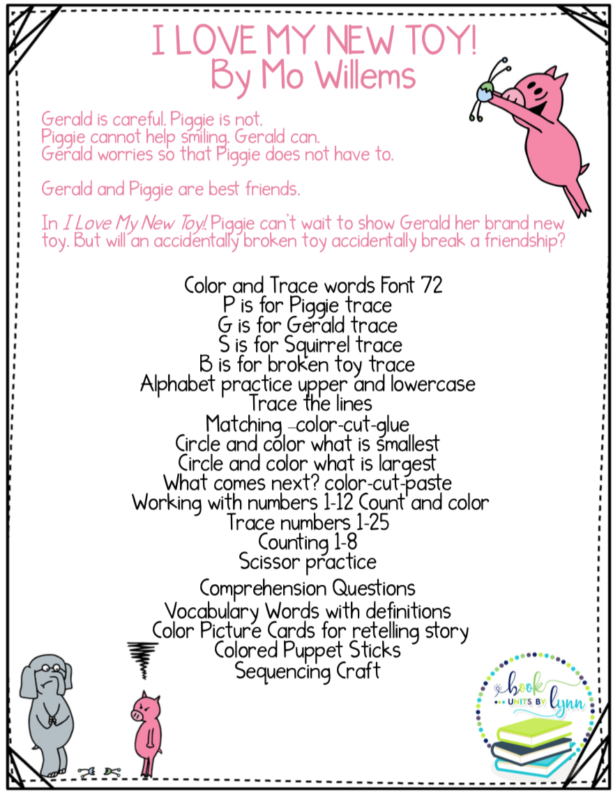 I LOVE MY NEW TOY! BOOK UNIT & SEQUENCING CRAFT ~ Book Units by Lynn