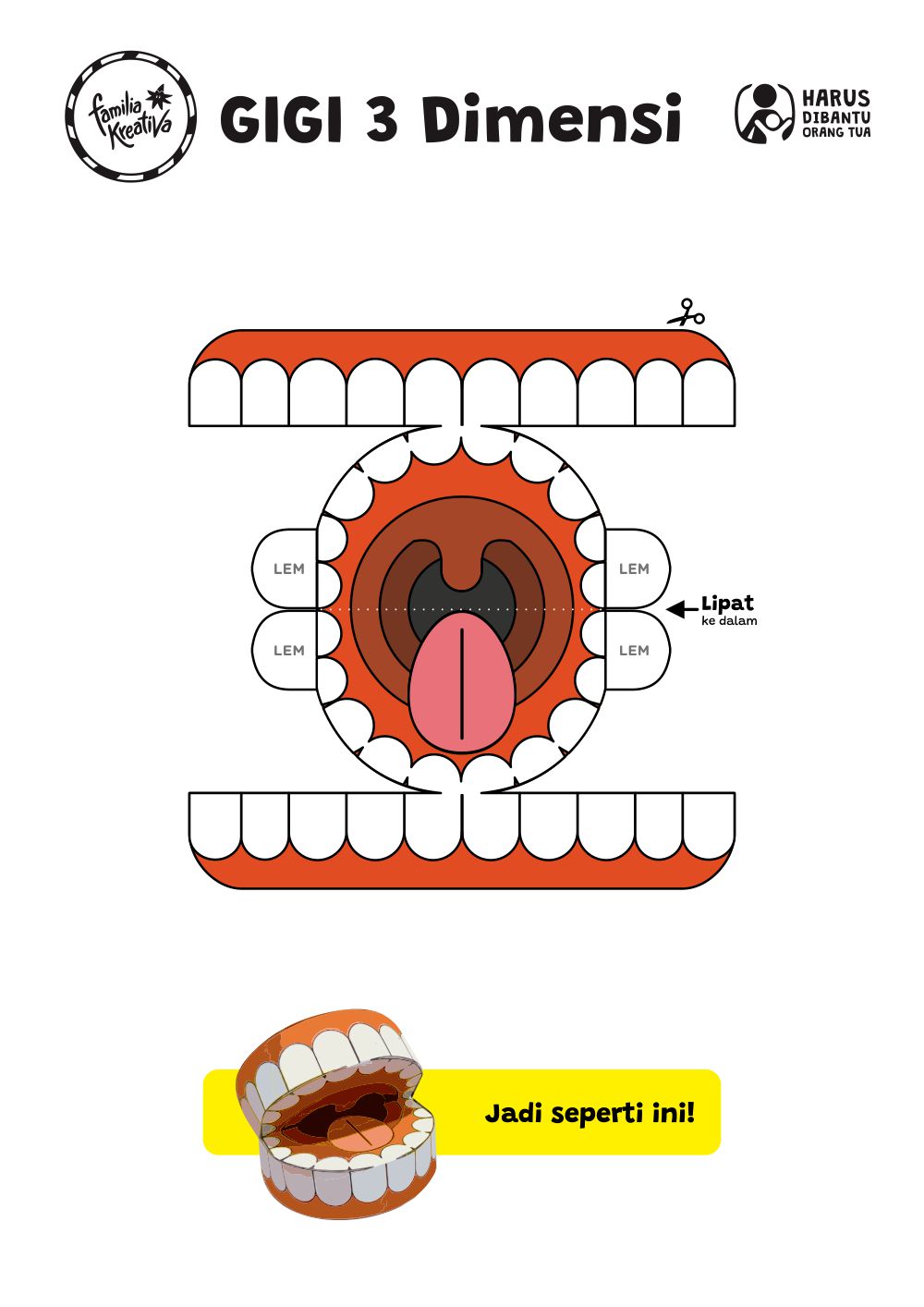 Printable Gratis Super Lucuuuk - Gigi 3 Dimensi!