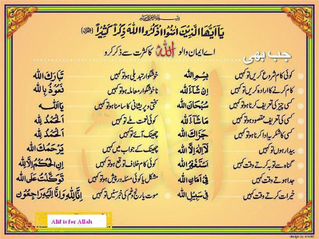 Islamic Azkar For Different Events With Urdu Translation - Urdu Islamic ...