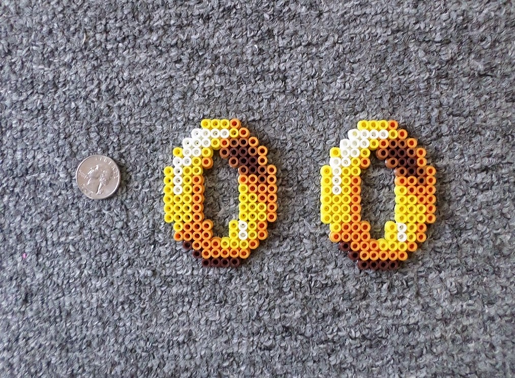Long Black Fingers : Sonic Rings & Pac Man Ghost Perler Beads