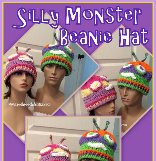 Posh Pooch Designs : Silly Monster Beanie Hat Crochet Pattern | Posh ...