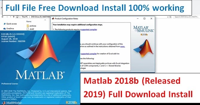 Matlab 2018b (Released 2019) Full Download Install with file 100% working