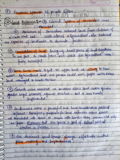 Handwritten notes of Politics in Planned Development - Political ...