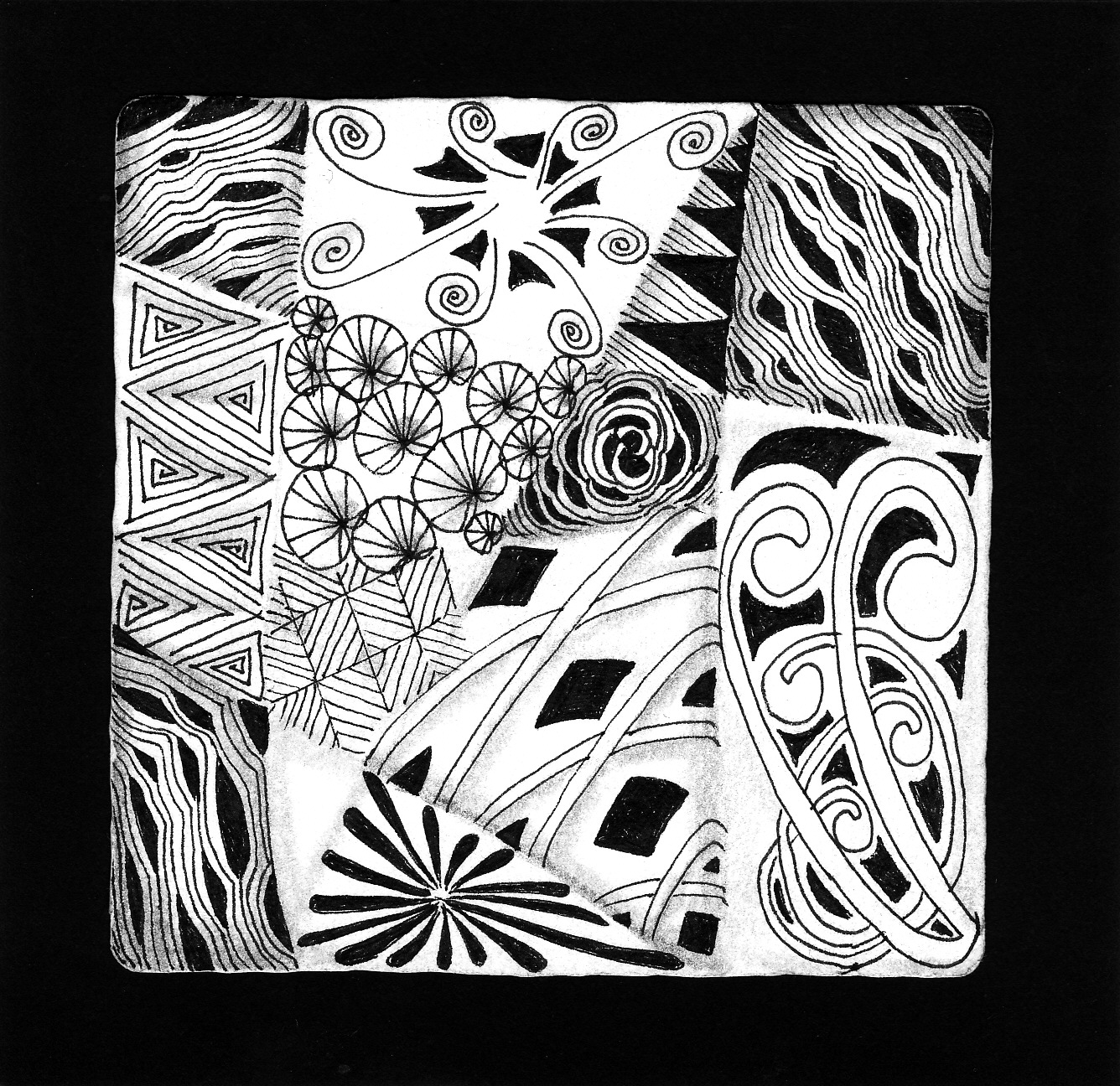 BeTangled, a Zentangle Journey: Weekly Challenge #104: String Theory v. XXIII - TanglePatterns ...
