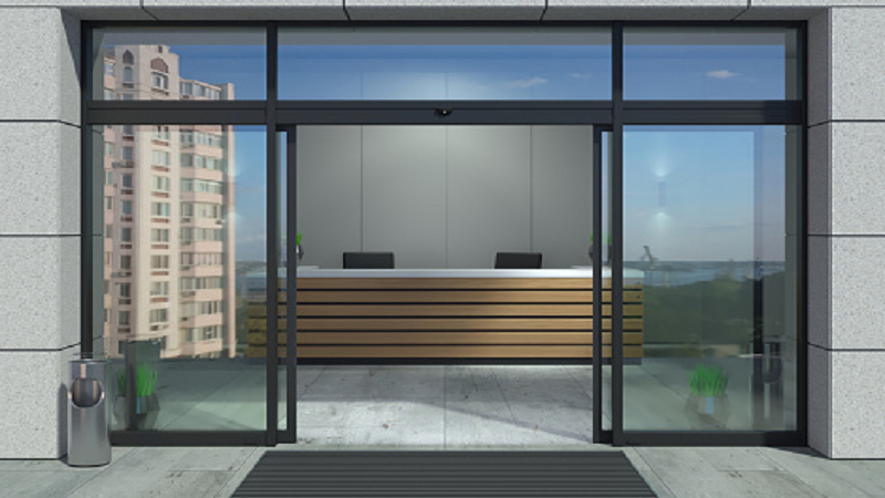 Automatic Sliding Door For Office Building Main Door • Kris Tech