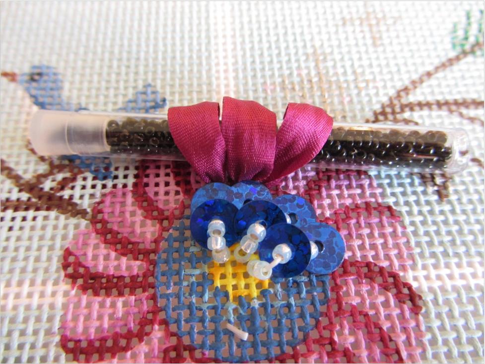 Sundance in Stitches: Silk Ribbon and Sequin Flower Tutorial