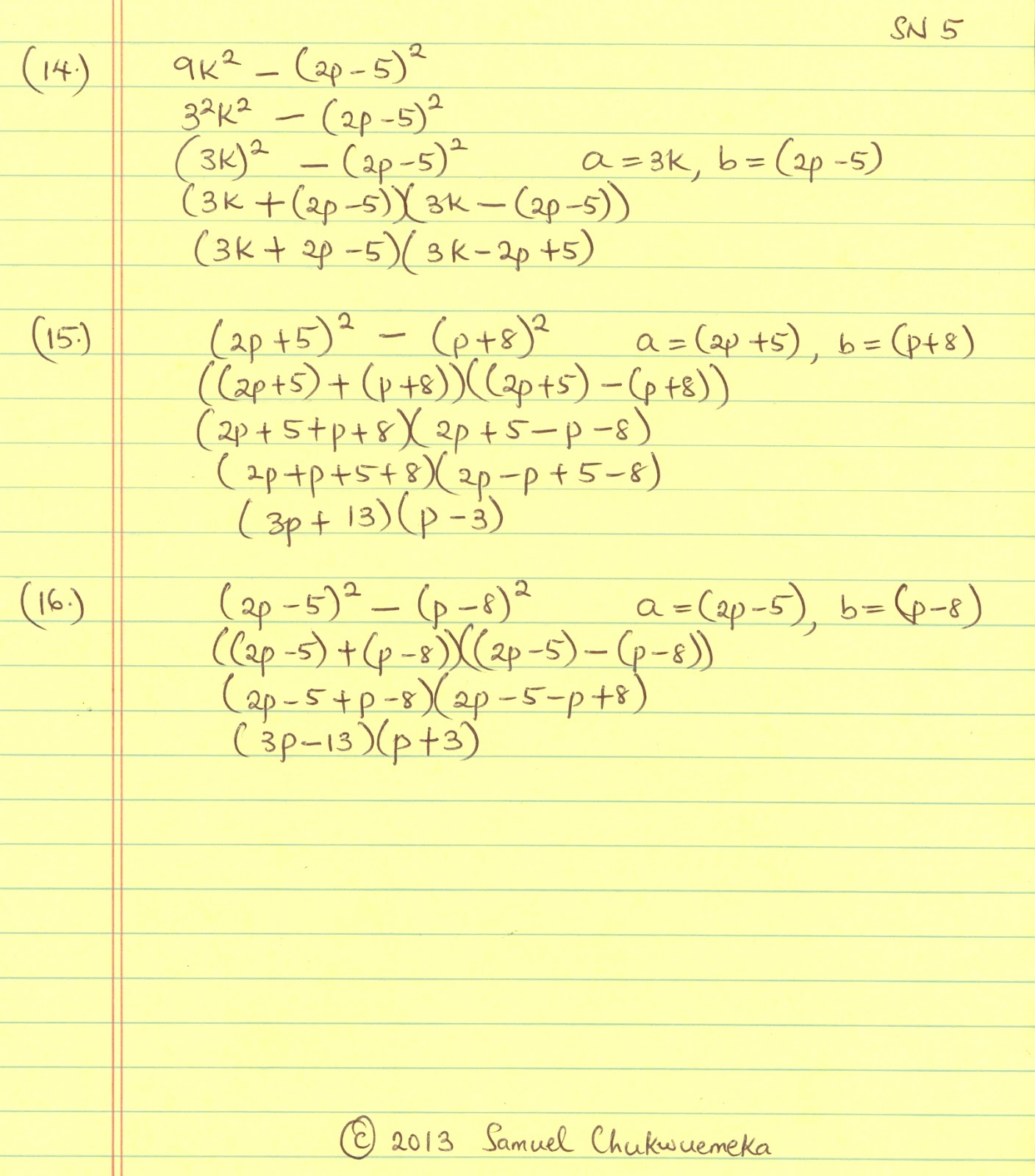Algebra Made Simple!!!: Factoring: Difference of Two Squares - Part 1