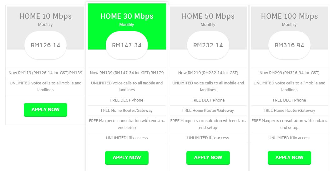 Maxis Fibre Internet: Maxis Fibre Package for Home User