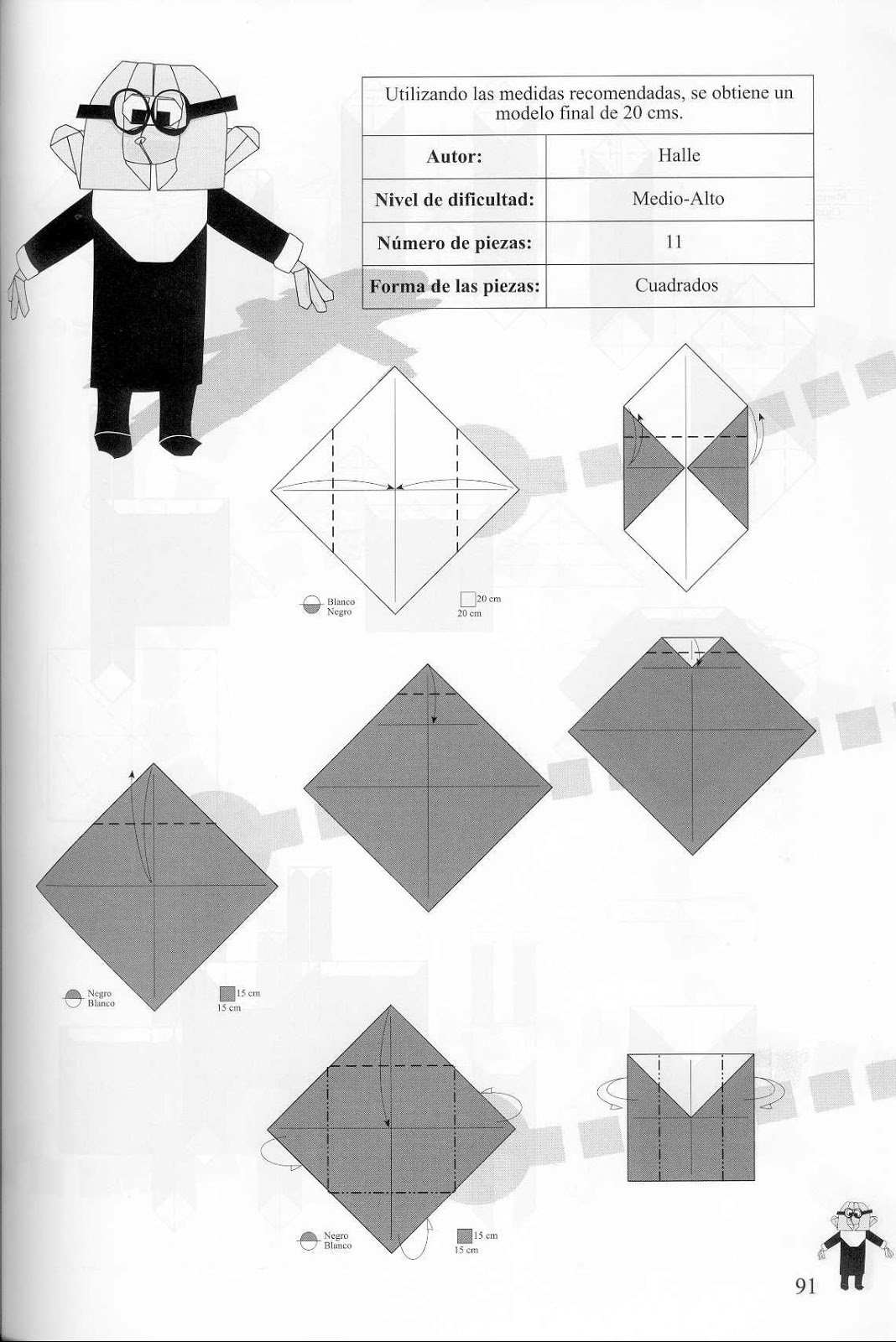 Origami Cartoon 3-Halle - Ruby Book Origami