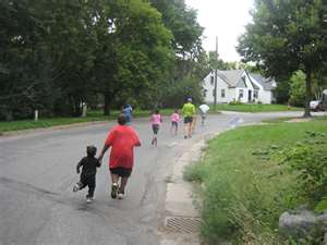 Fit in Time: A Run Around the Block