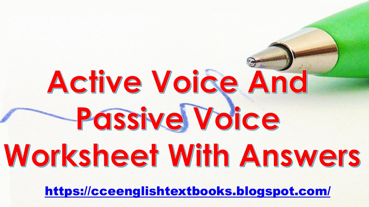 Active Voice And Passive Voice Worksheet With Answers |Online English ...