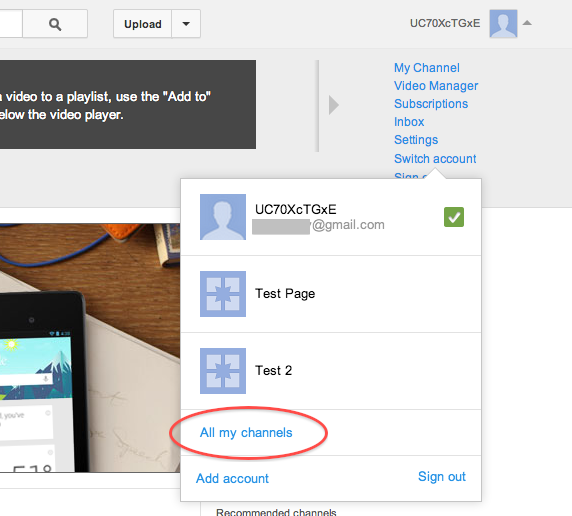 Create a new YouTube channel for your existing Google+ Page