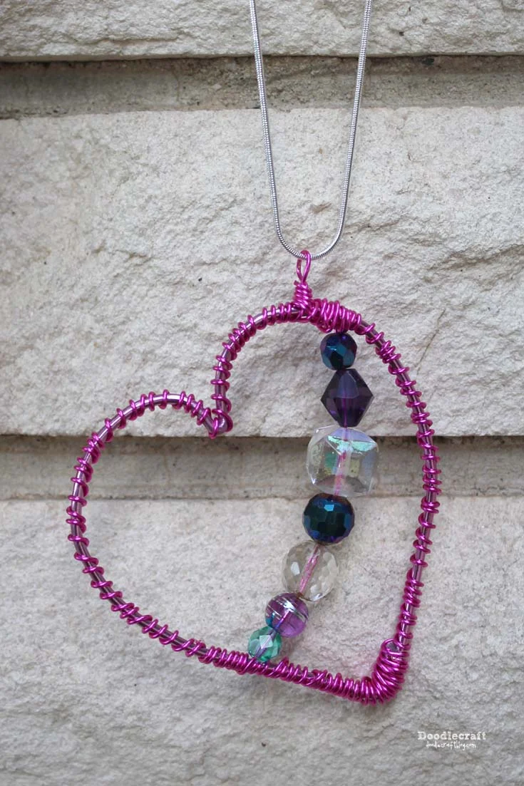 Wire Wrapped Heart Pendant!