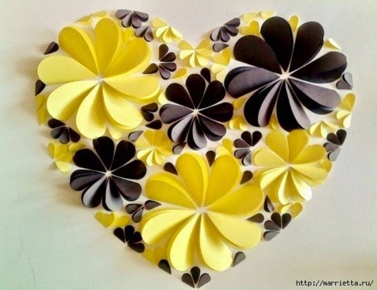 Ideas & Products: Paper Heart Flower Wall Art