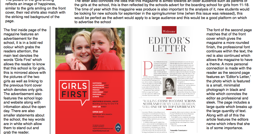 3108 Foundation Portfolio Research Analysing A School Magazine Double 3108 Foundation Portfolio Research Analysing A School Magazine Double