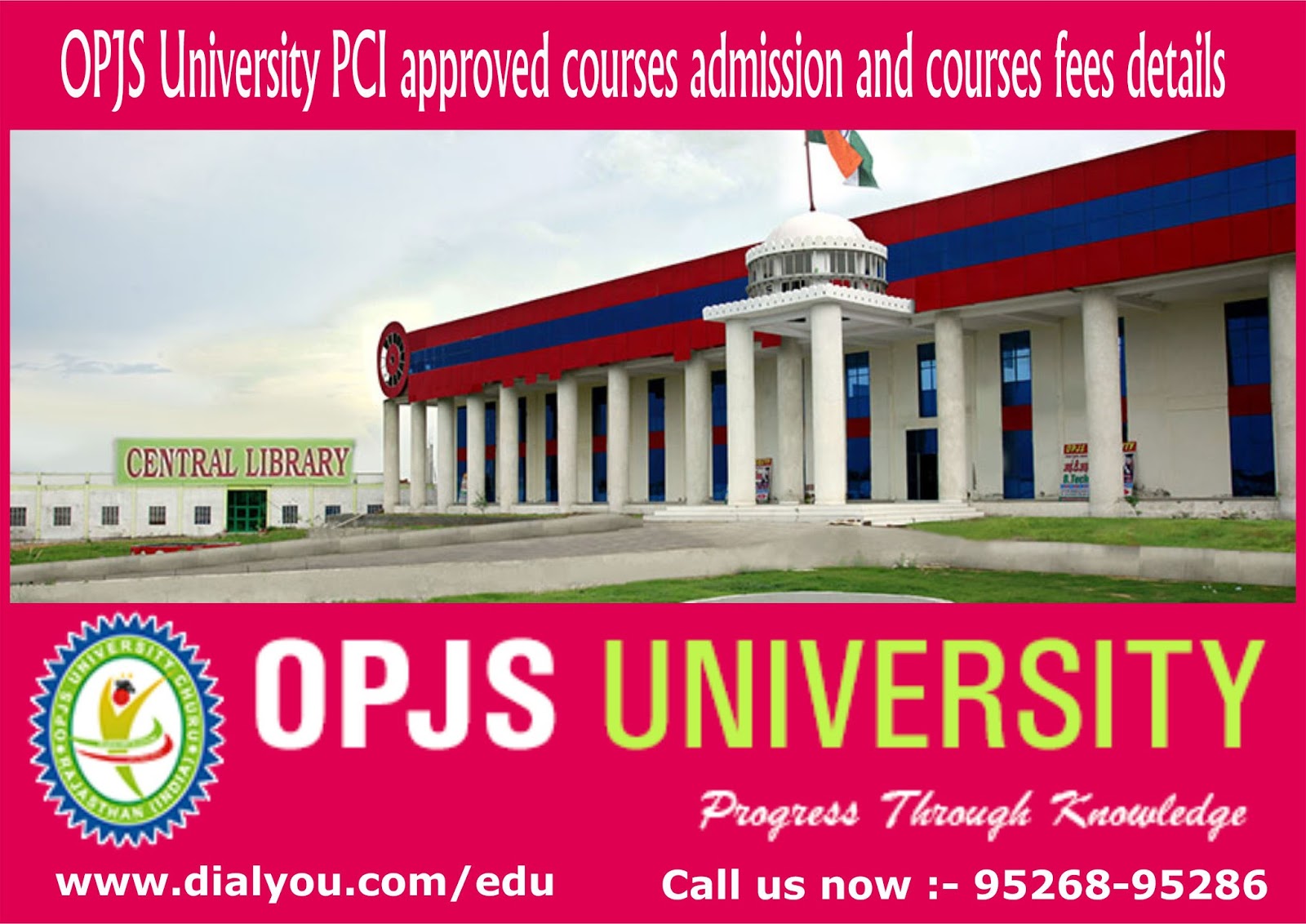 OPJS University PCI approved courses admission and courses fees details ...