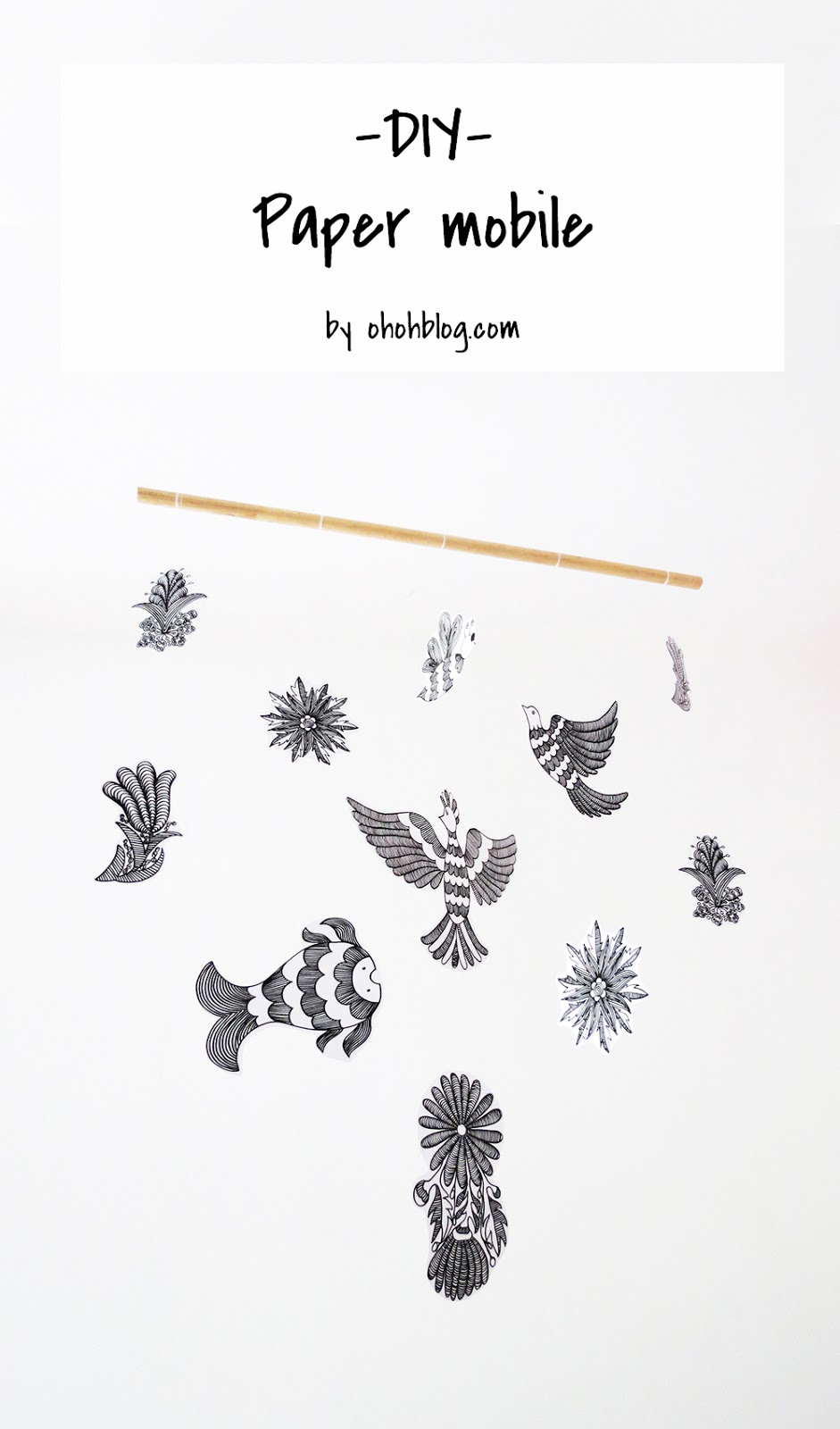 A stylish paper mobile