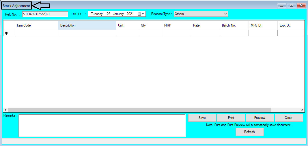 Stock Adjustment Help Guide