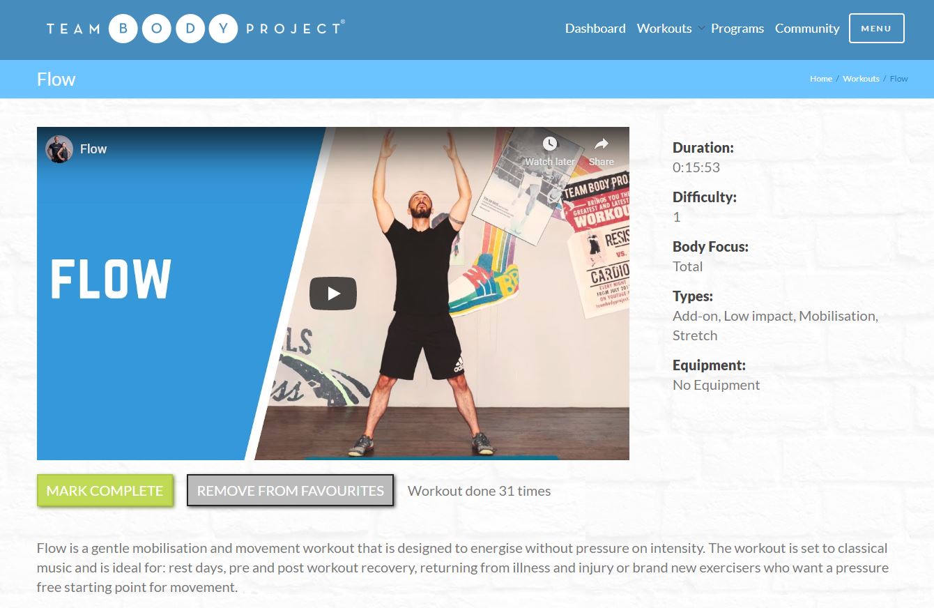 Book Reviews and More: Four Favourite Workouts - Team Body Project ...